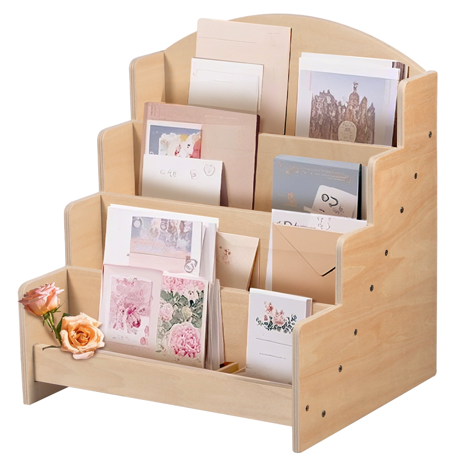 Wood Greeting Card Display Stand Kit Solid Easy to Install Stylish ...