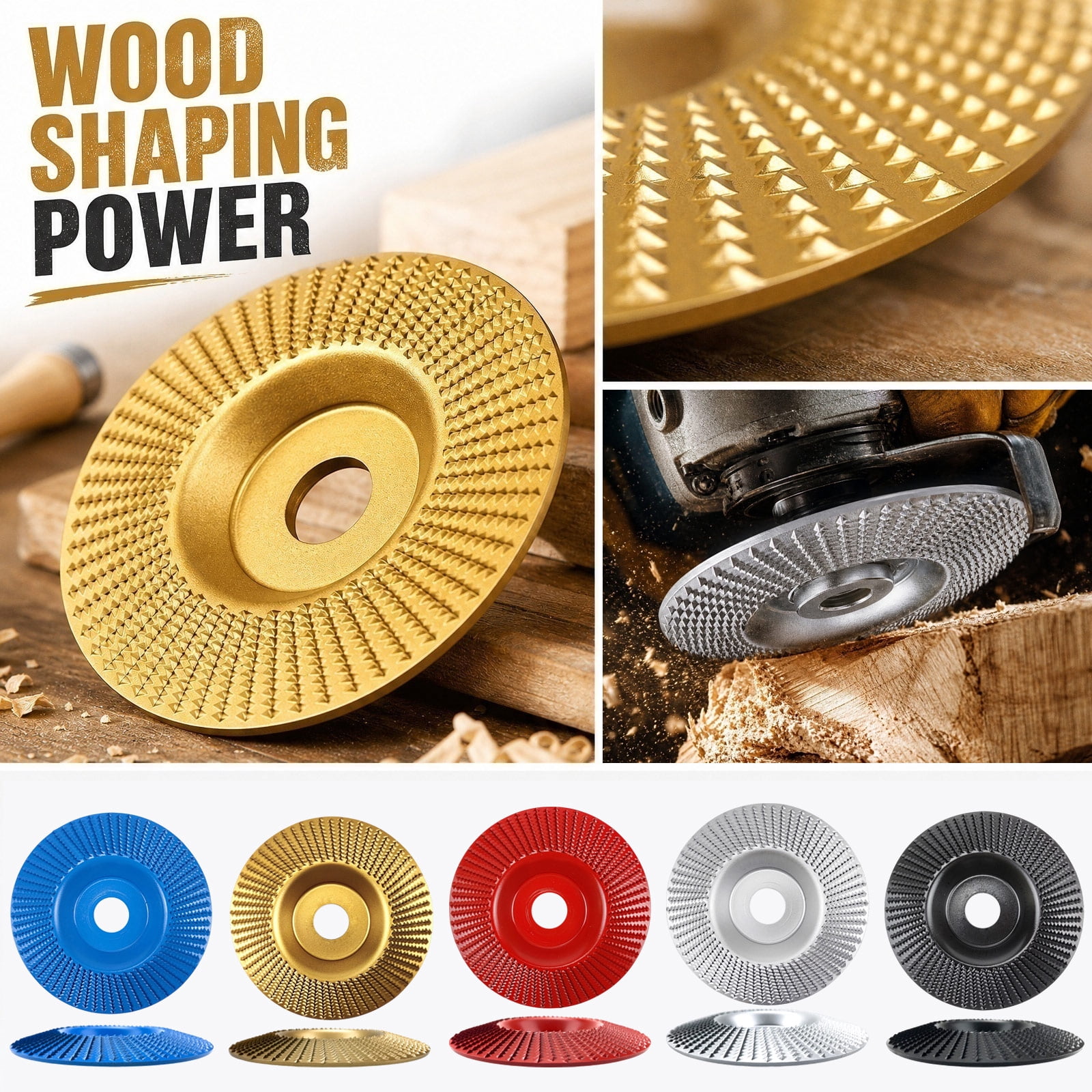 Wood Grinding Disc, 4-1/2" Wood Carving Wheel for Angle Grinder ...