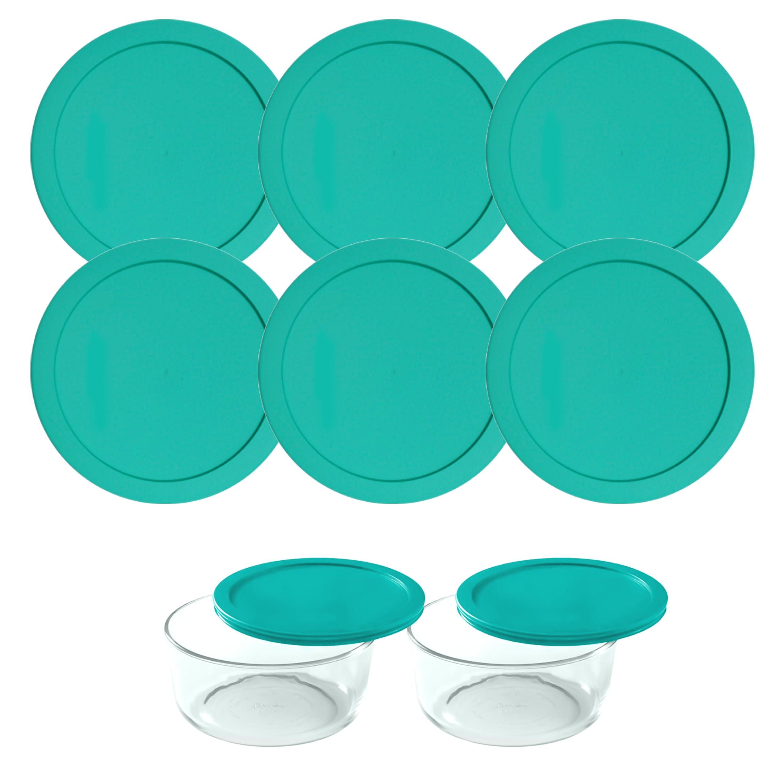 Wood Grip Universal Lids for Pyrex and Anchor Round Glass Containers, 2 ...