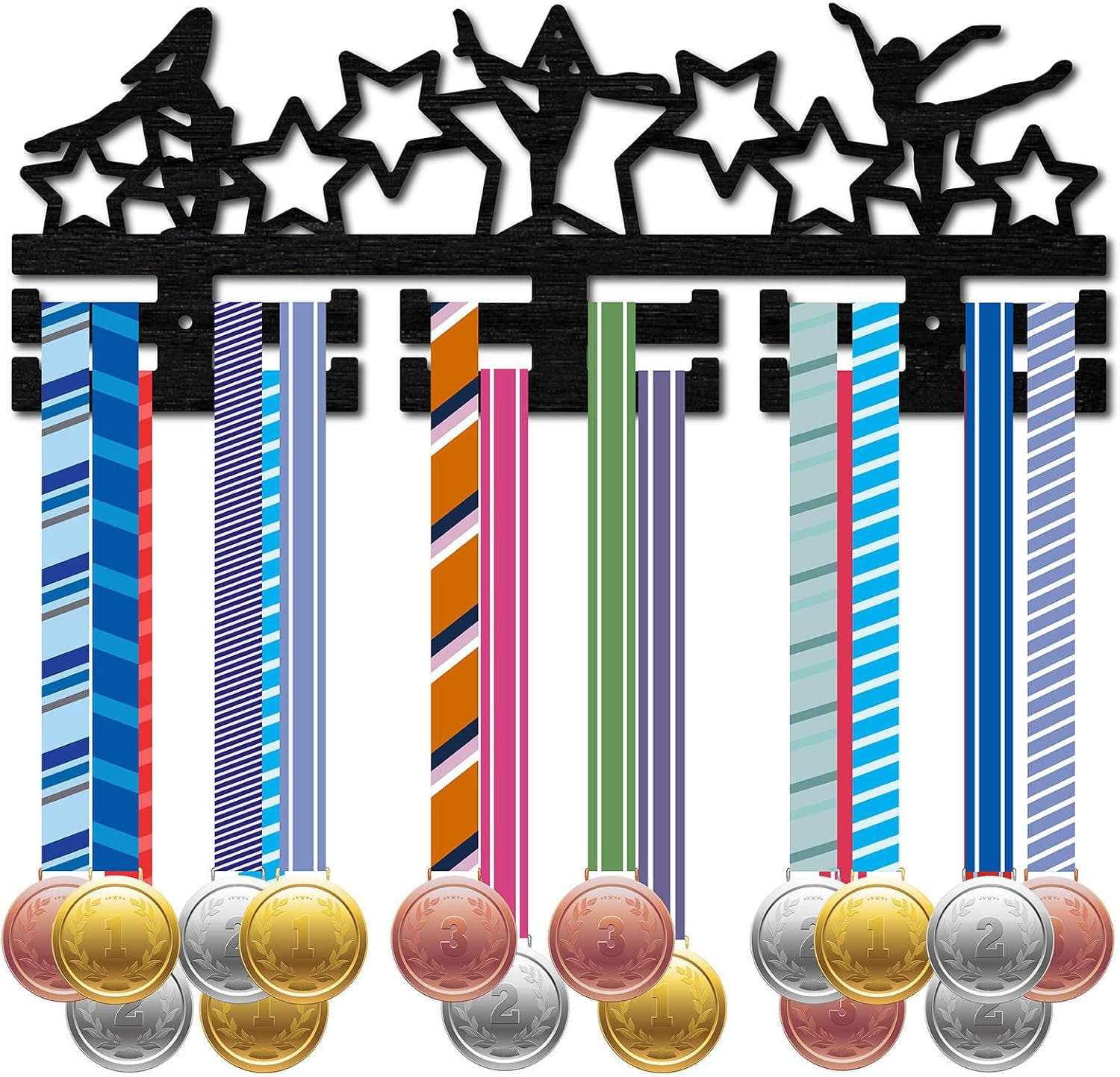 Wood Gymnastics Medal Holder Sport Medal Hanger Display Medal Rack Wall ...