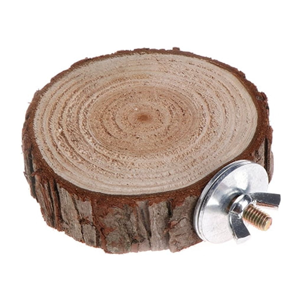 Wood Hamster Perch Platform Round Activity Playground for Chinchilla ...