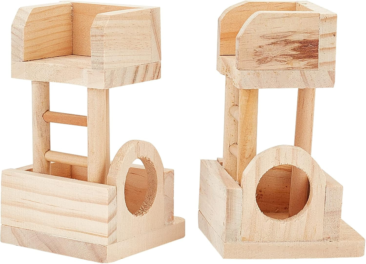 Wood Hamster Watchtower 2 Pcs Hamster Climbing Ladder for Hamster Pet ...