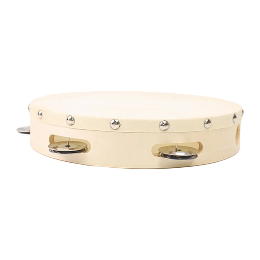 Wood Hand Drums Percussion Instruments Single Row Metal Bells for Music ...