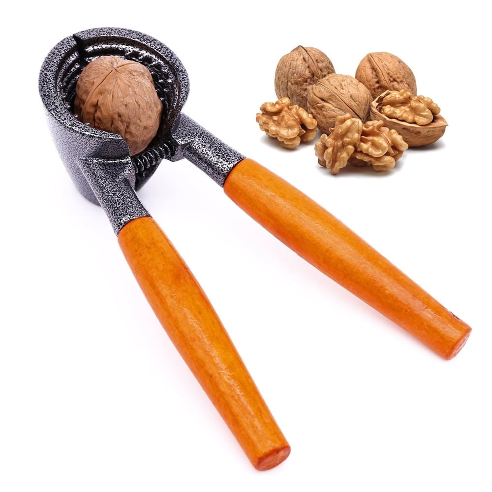 Wood Handle Nutcracker, Funnel-Shaped Walnut Cracker, Durable Design, Easy Shelling, Compact ...