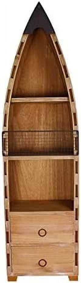 Wood Hanging Boat Shelf with Drawers Nautical 3-Tiered Shelves for ...