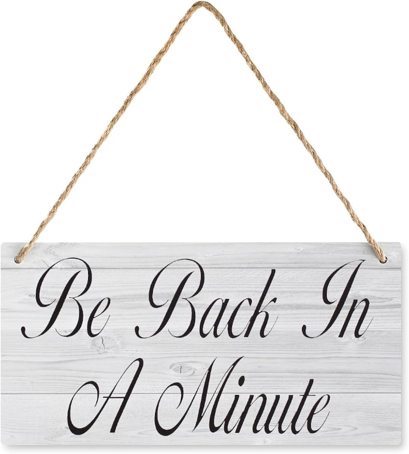 Wood Hanging Decor Sign Business Door Sign Be Back In Minute Funny ...
