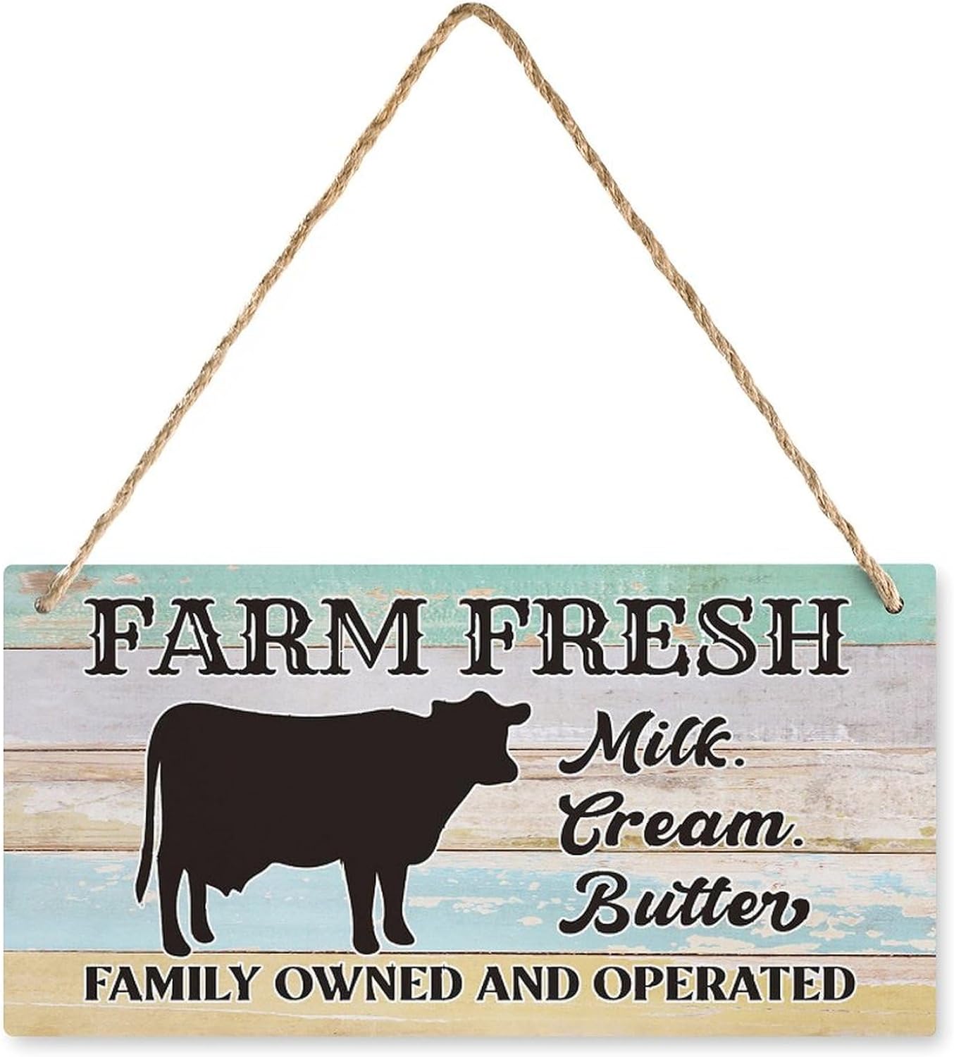 Wood Hanging Decor Sign Farm Fresh Family Owned And Operated Funny Sign ...