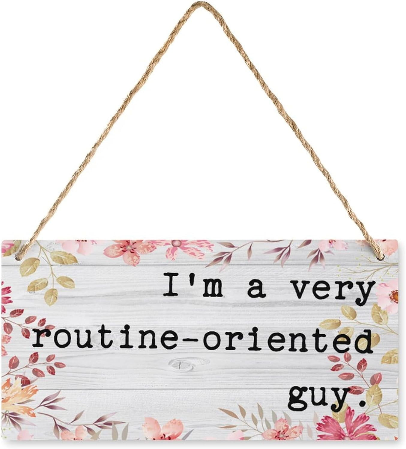 Wood Hanging Decor Sign I Am A Very Routine-Oriented Guy Office Desk ...