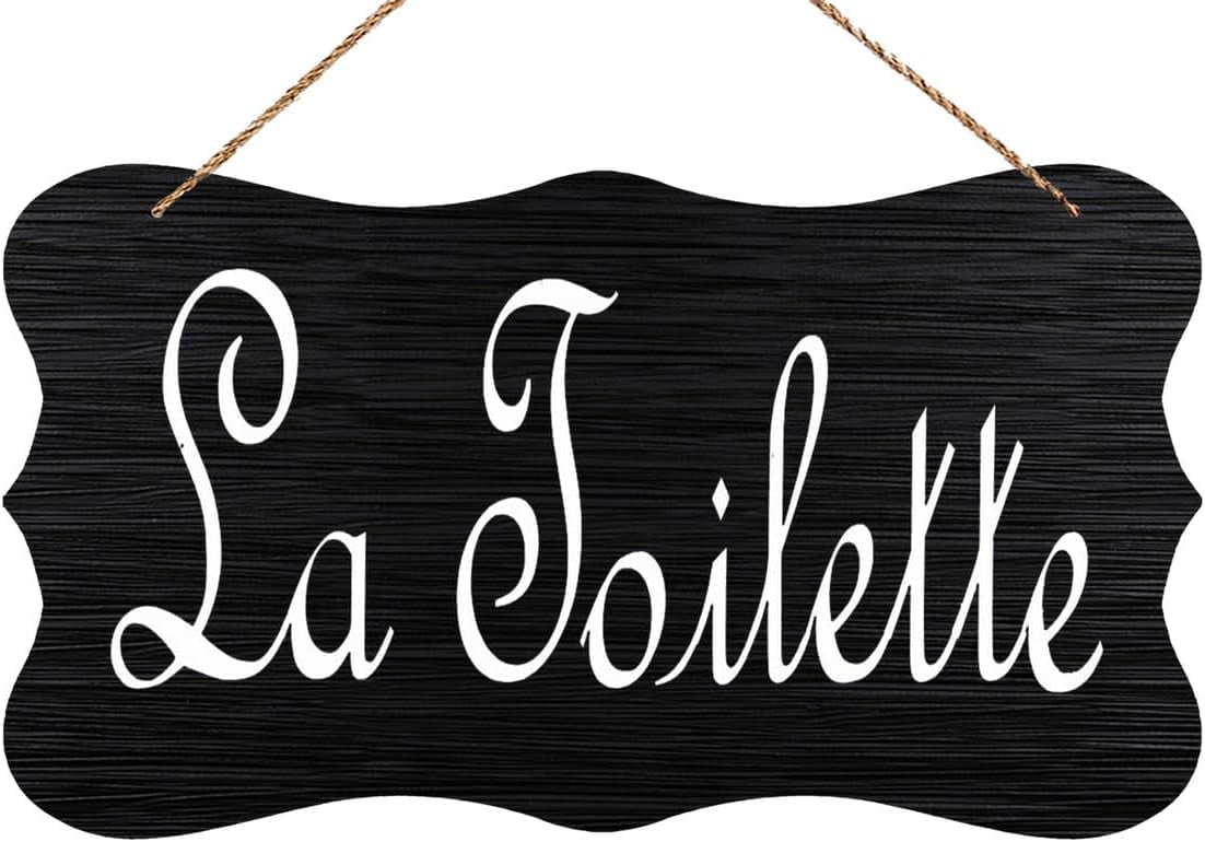 Wood Hanging Decor Sign La Toilette Wood French Bathroom Restroom Sign ...