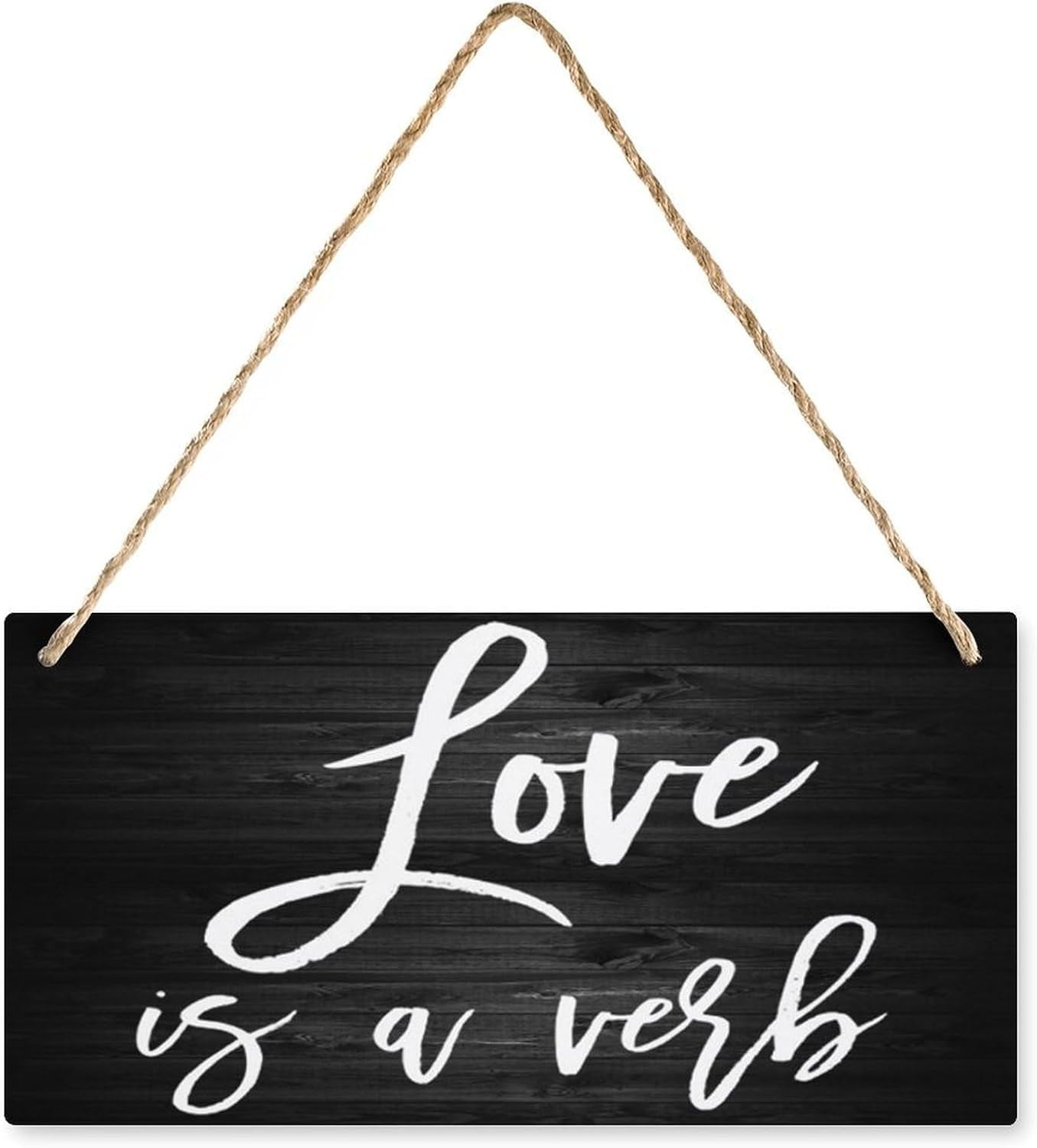 Wood Hanging Decor Sign Love Is A Verb Hanging Wood Sign, Printed Wall ...