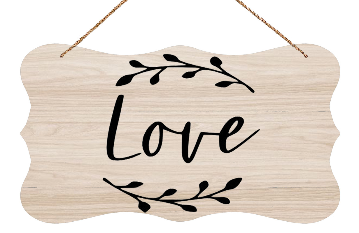 Wood Hanging Decor Sign Love Merry Christmas Ornament Round Ornament ...