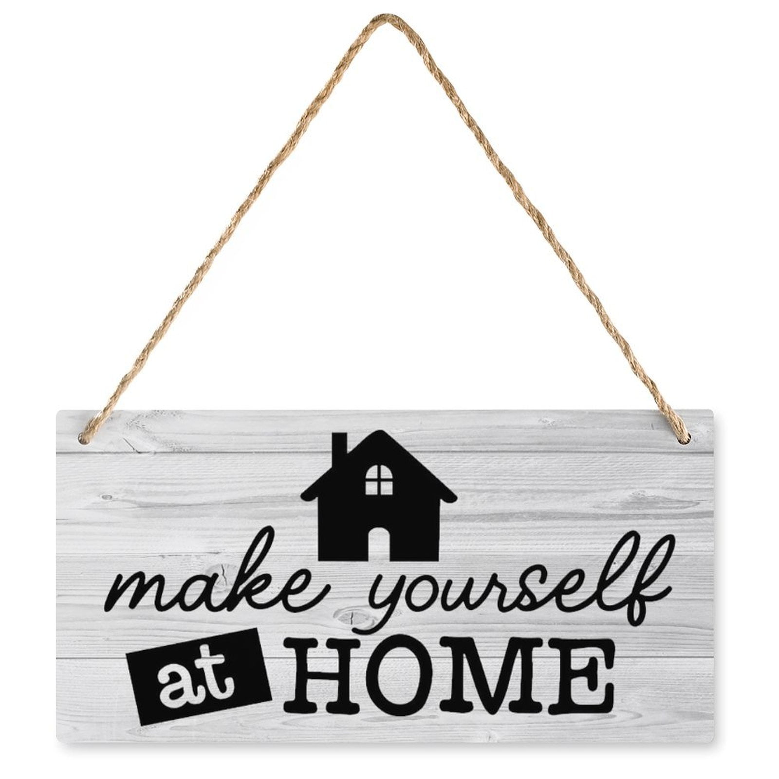 Wood Hanging Decor Sign Make Yourself At Home Wooden Sign, Rustic Home ...