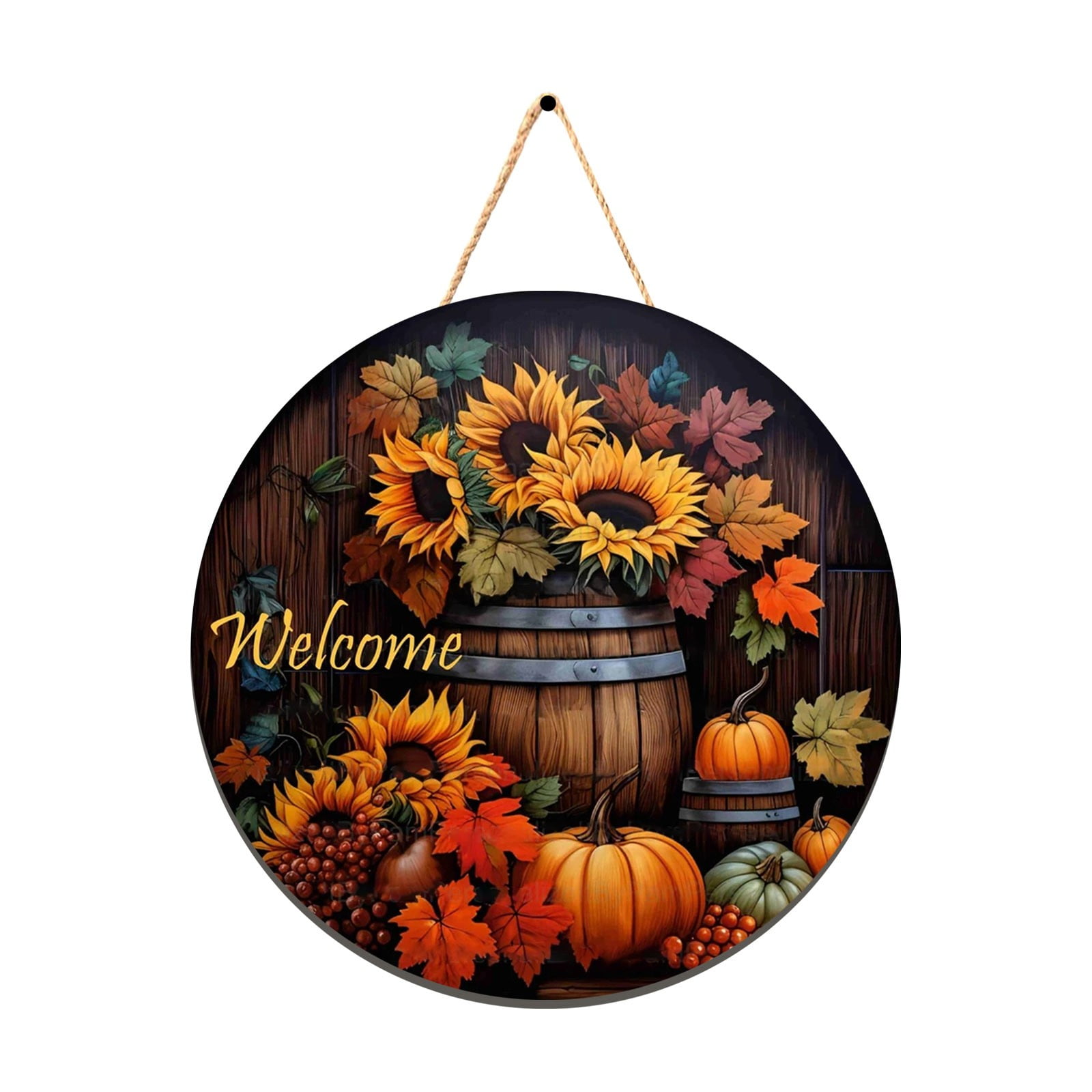 Wood Hanging Decor Sign Rustic Wood Front Door Plaque Wall Art Decor ...