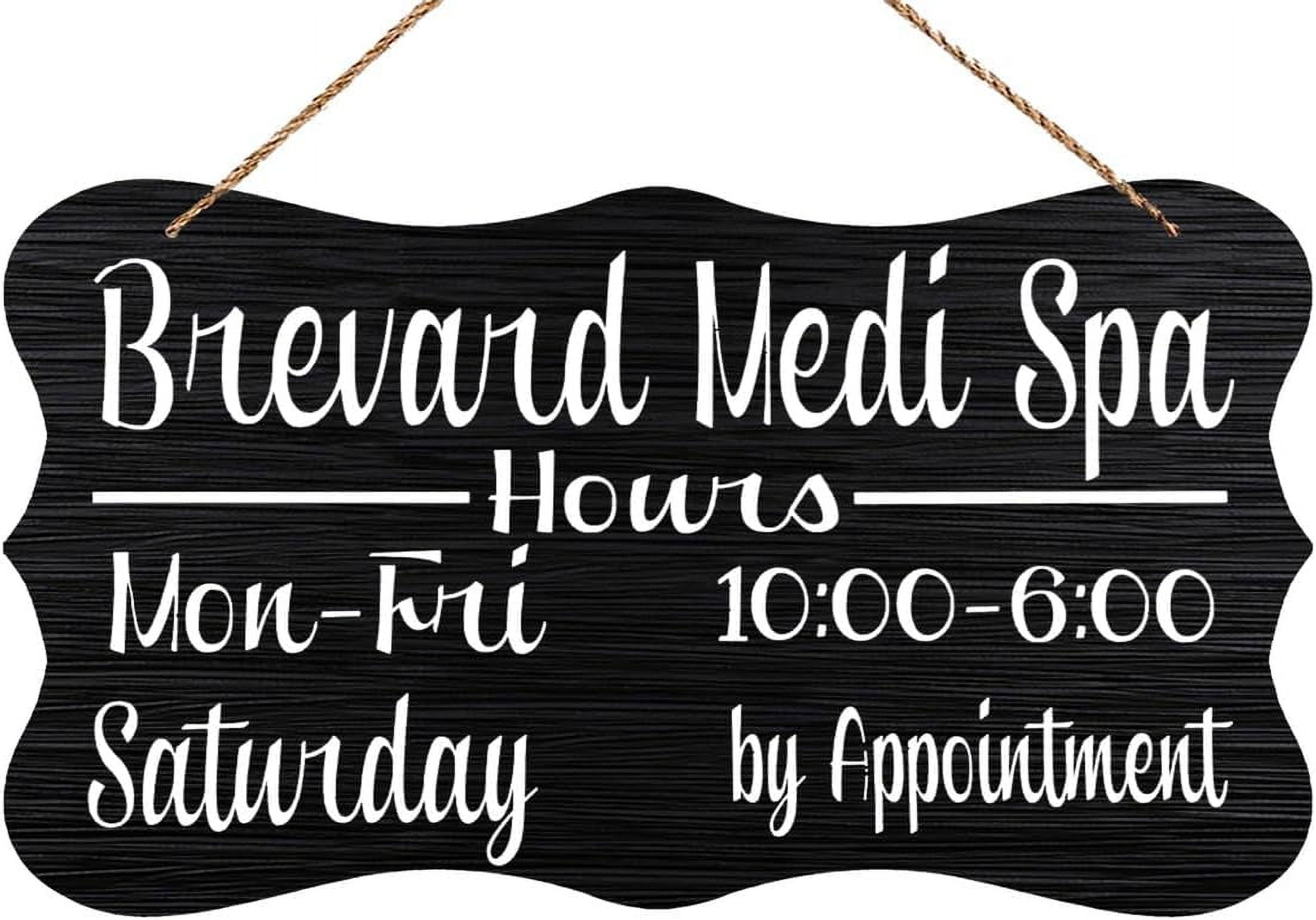 Wood Hanging Decor Sign Store Name Business Hours Wood Open Closed Sign ...