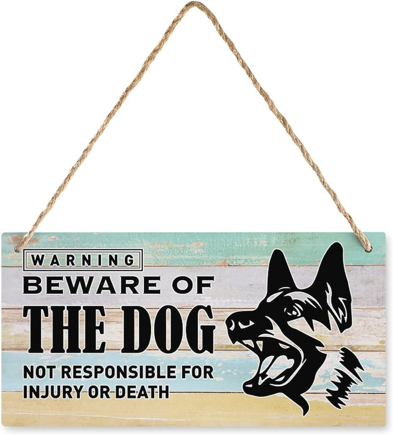 Wood Hanging Decor Sign Warning Beware Of Dog Not Responsible For ...