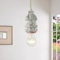 Wood Hanging Lamp Swag Pendant Light with Plug in Cord and Chain ...