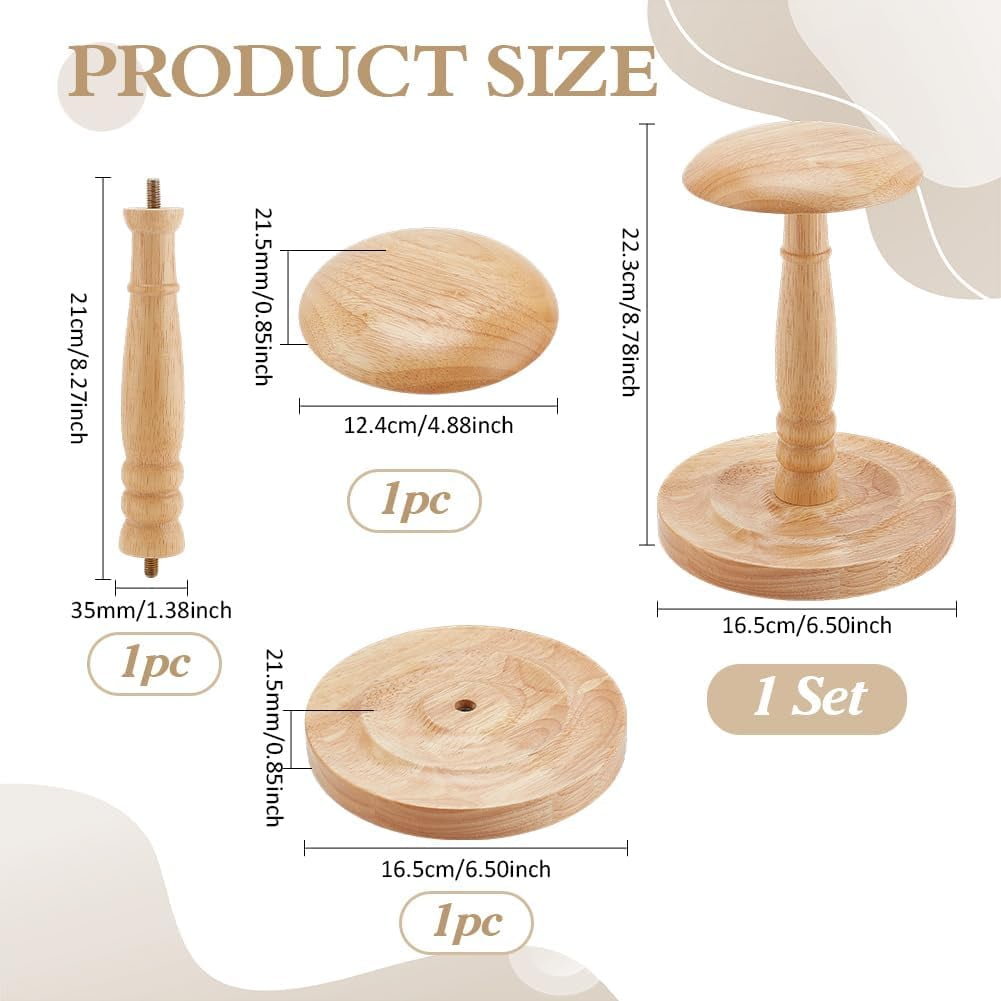 Wood Hat Stand Tabletop Cap Display Cowboy Hat Holder Wig Display Rack ...