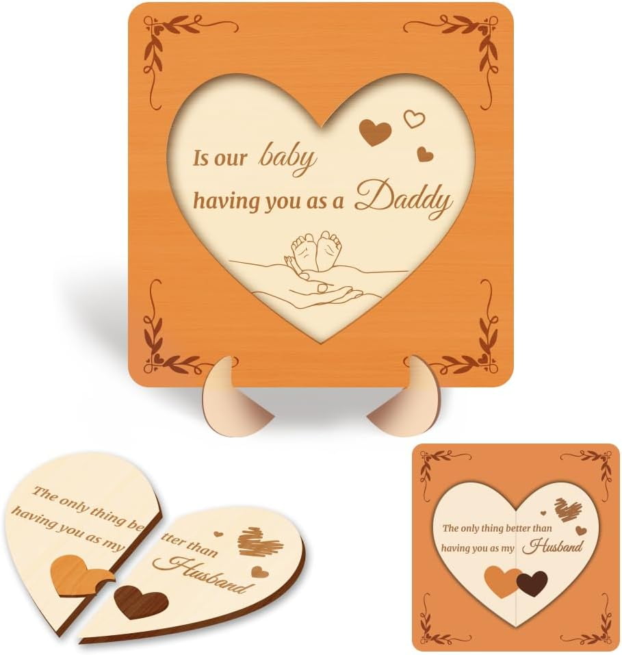 Wood Heart Shape Happy Commemorative Card 4 th Wood Commemorative Cards ...