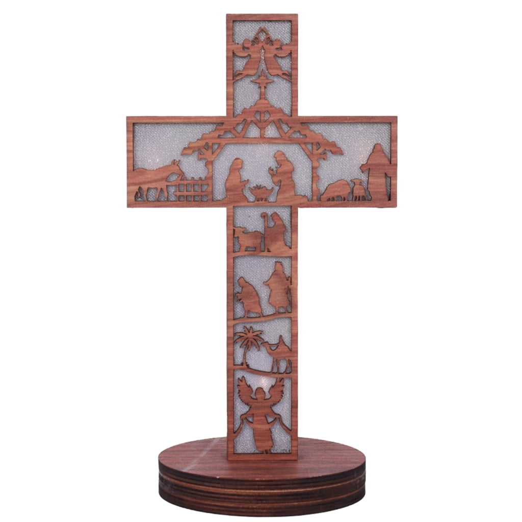 Wood Holy Cross, Handmade Wood Standing Cross Religious Handheld Prayer ...