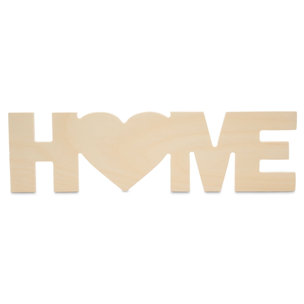 Wood "Home" Cutout 5-inch x 18-inch, Pack of 50 Unfinished Wood Home ...