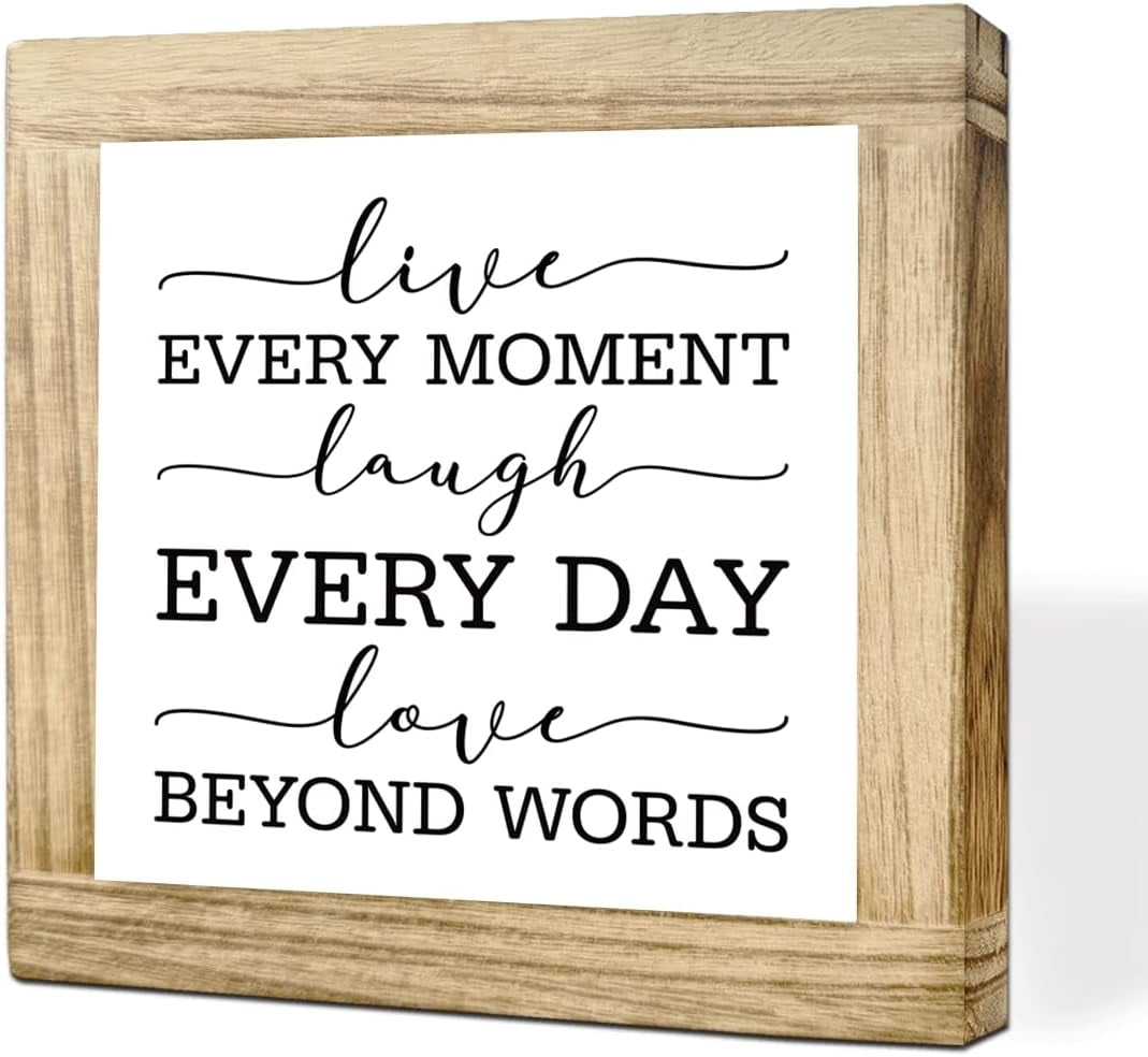 Wood Home Sign Live Every Moment Laugh Every Day Love Beyond Words ...