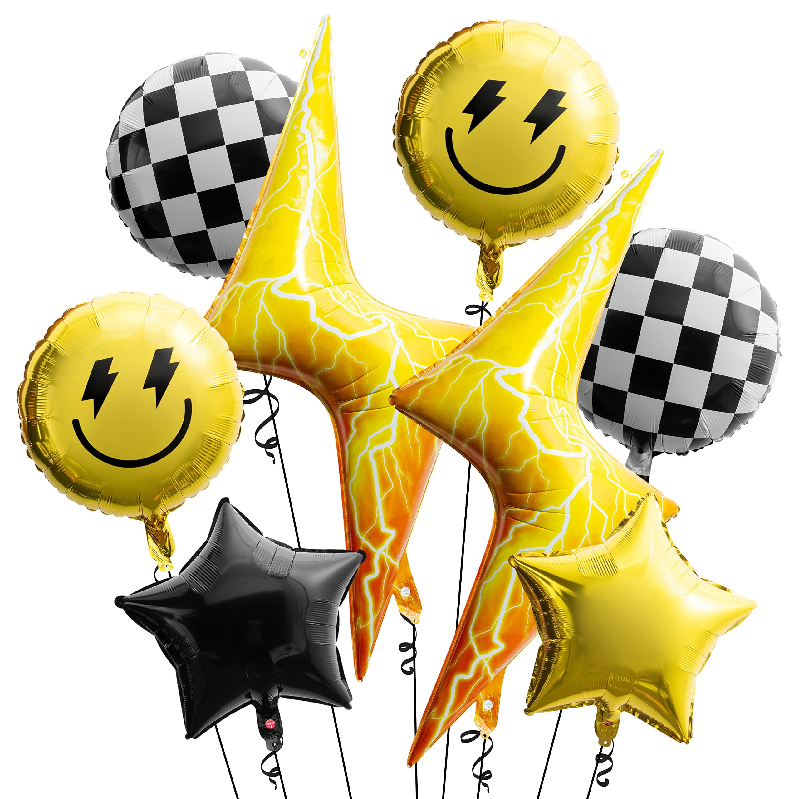 Wood Homing 8PCS 18 Inch Smile NSD3 Party Checkered Helium Balloons ...