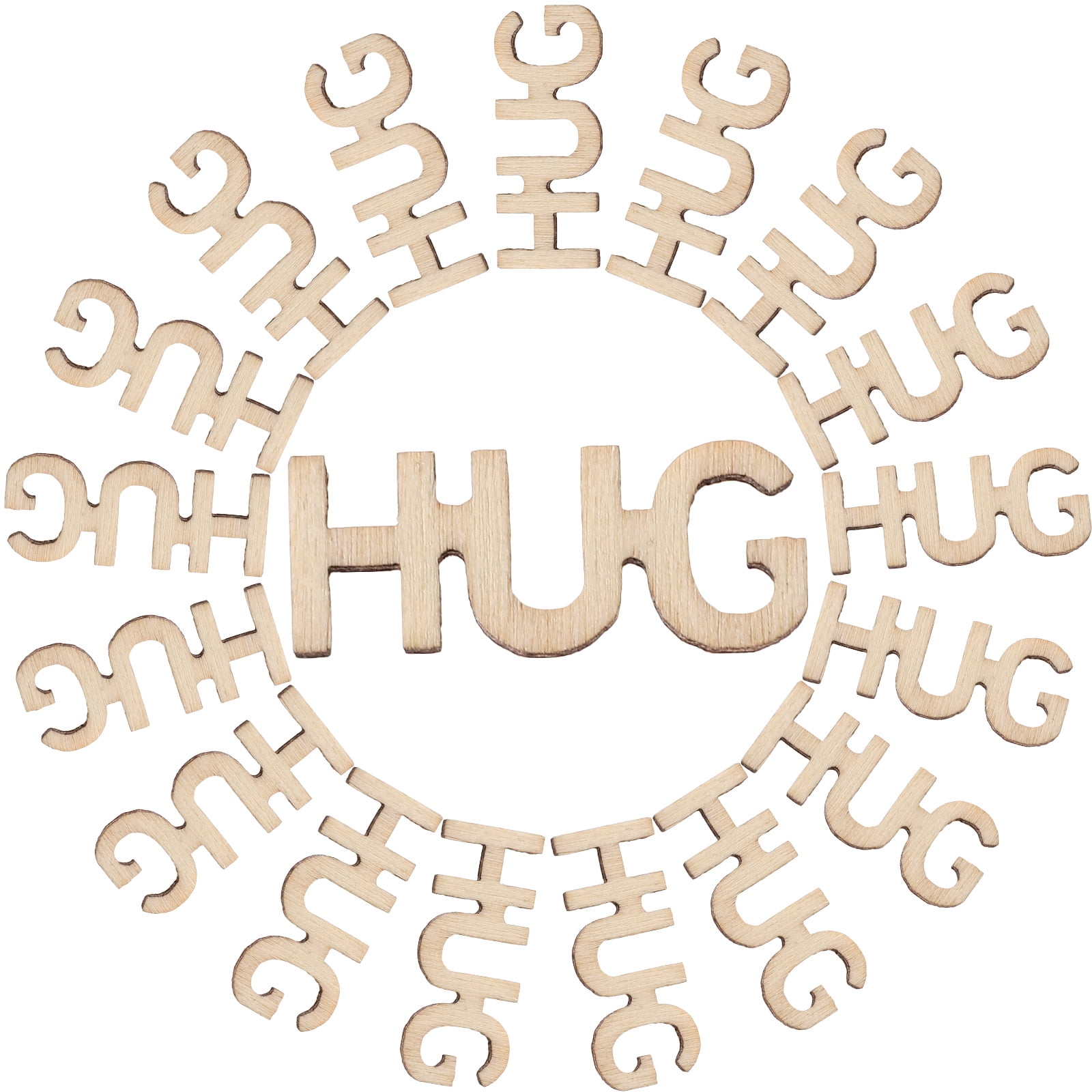Wood Hug Cutouts,100Pcs Wood Hug Jar Of Hug Gift Jar Filler Wood Hug ...