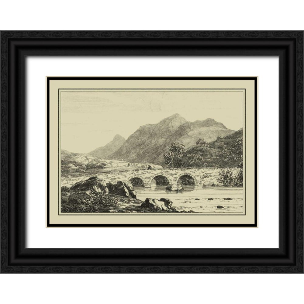 Wood, I.G. 18x14 Black Ornate Wood Framed with Double Matting Museum ...