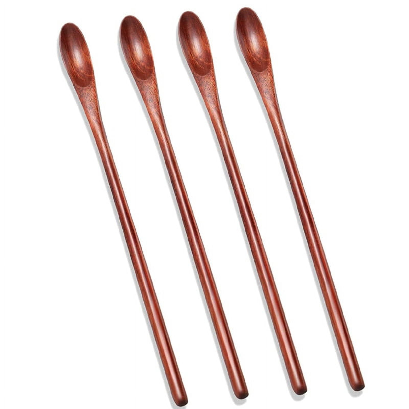 Wood Iced Tea Spoons Small Stirring Spoon Long Handle Cocktail Wooden ...