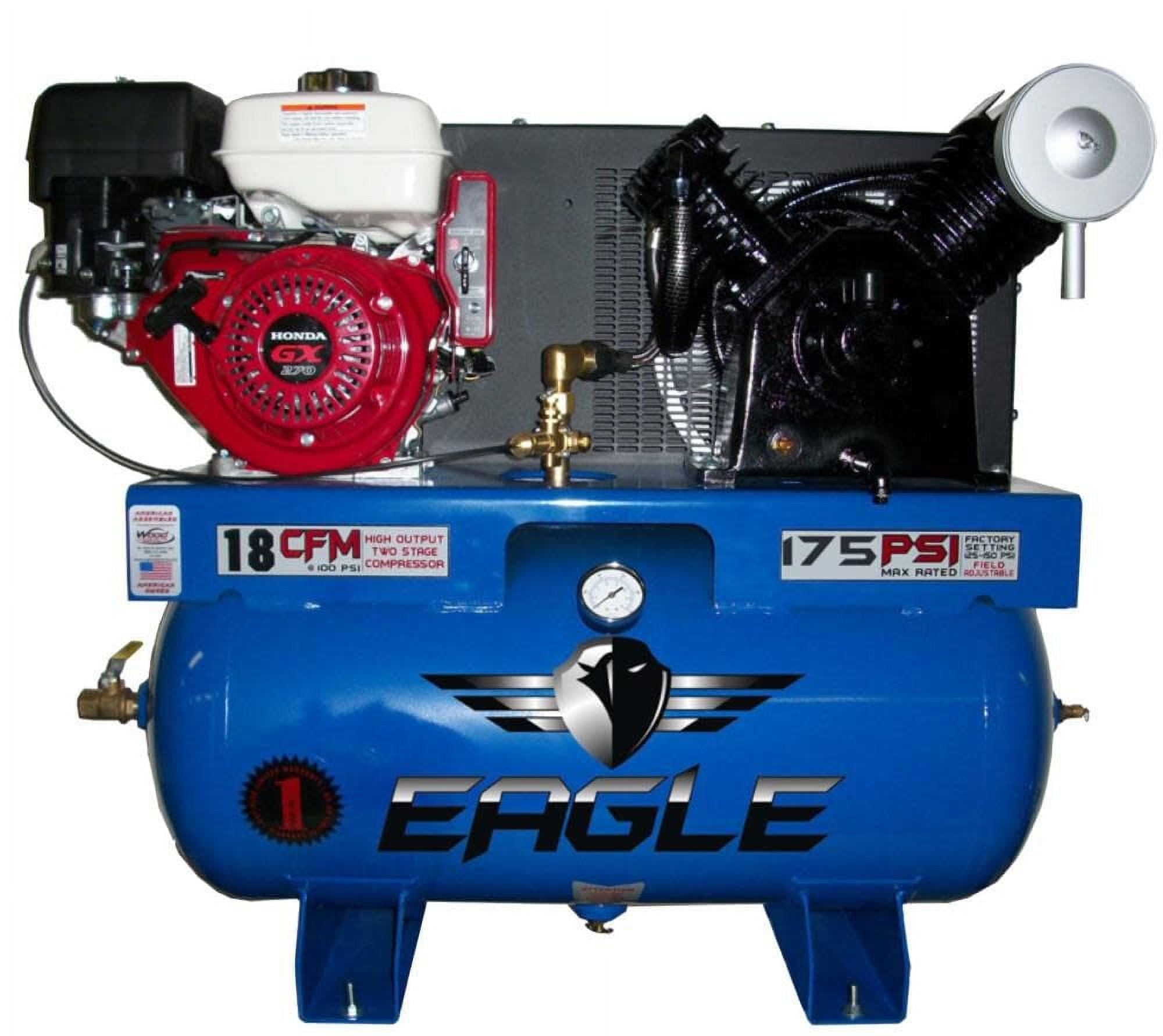 Eagle Heavy Duty Industrial 30 Gallon Oil Lubricated Stationary Gas Air ...