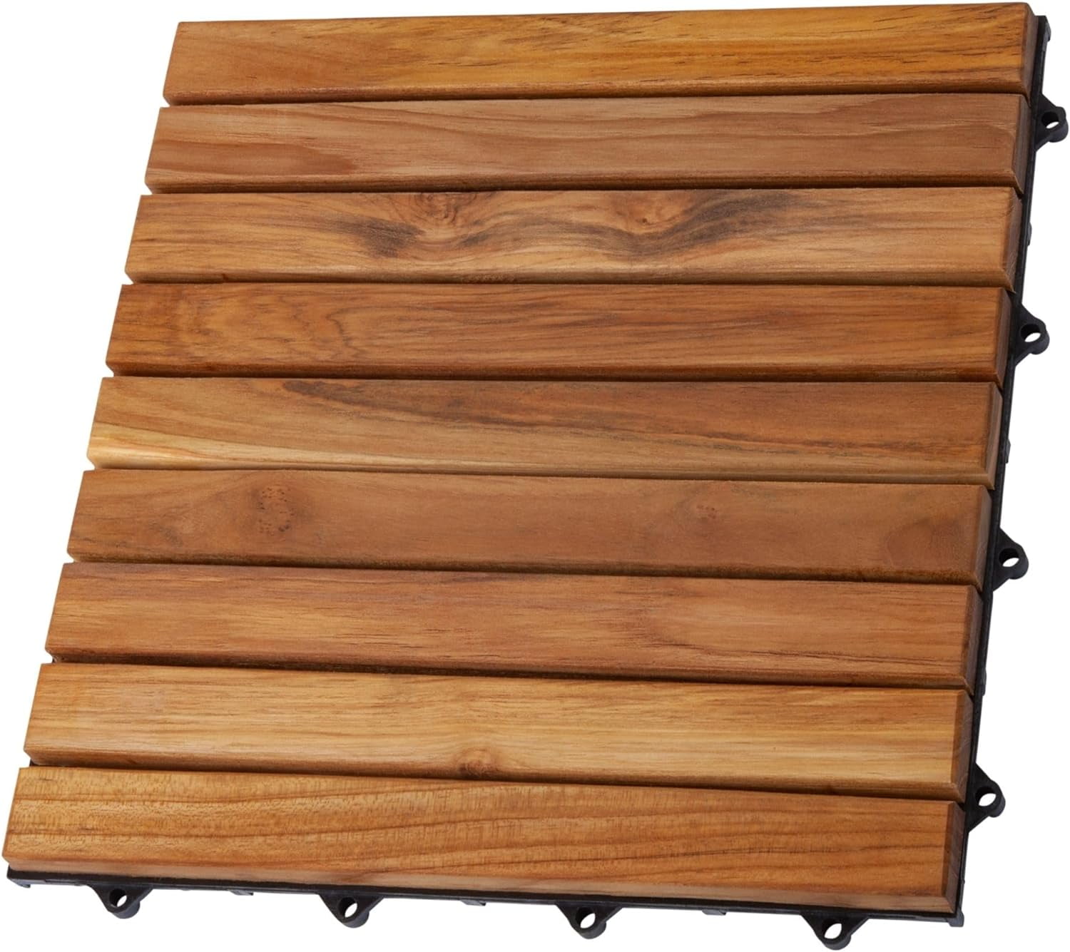Wood Interlocking Tiles - Wooden Floor Tile Set for Indoor and Outdoor ...