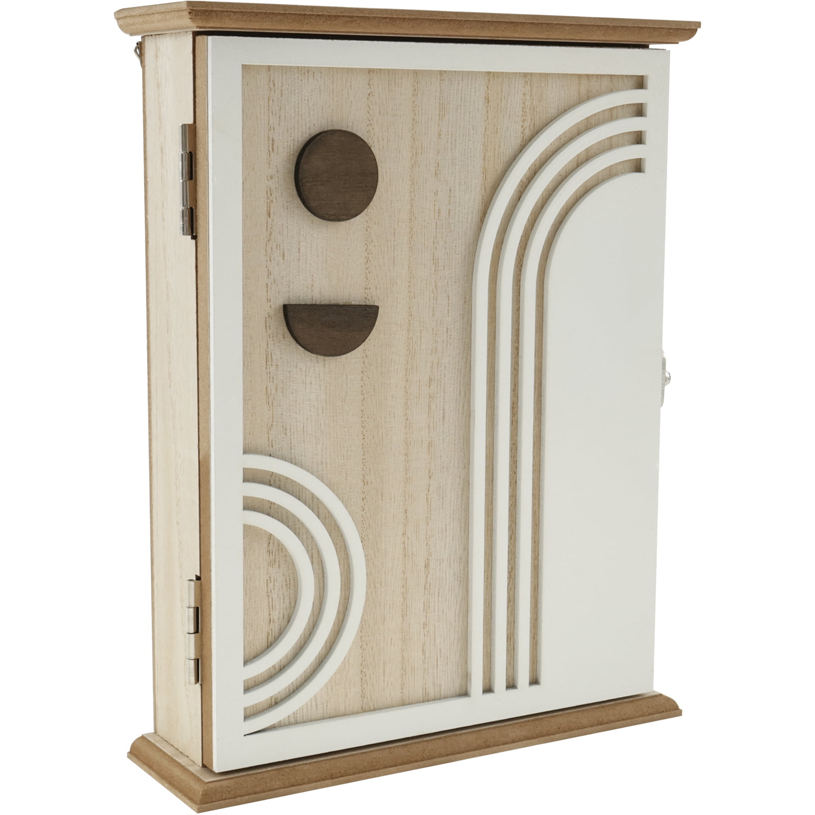 Wood Key Cabinet for Hanging Keys Wall Mount Wood Key Box Holder With ...