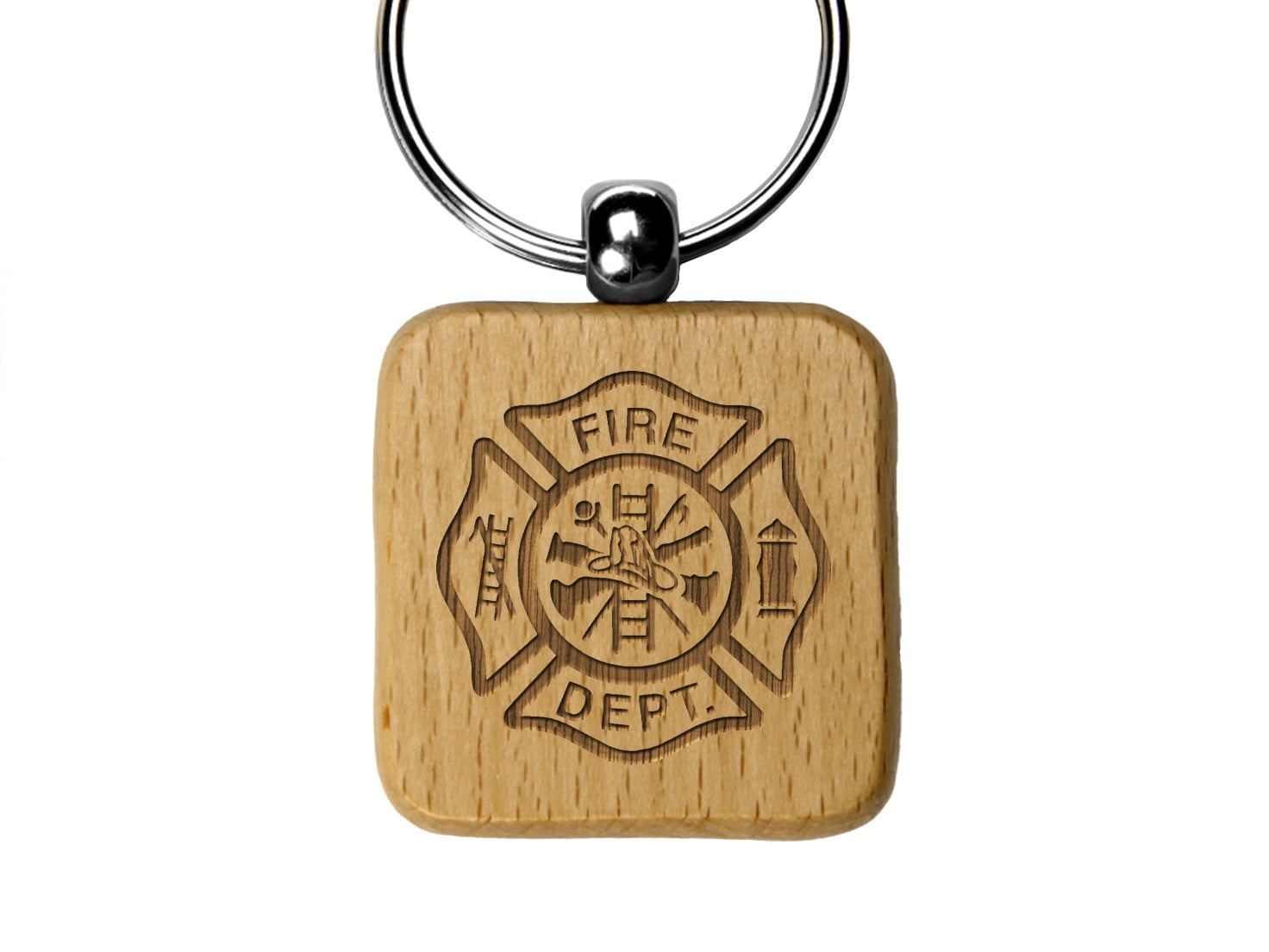 Wood Keychain Custom USA Engravings by NDZ Performance, Square Fire ...