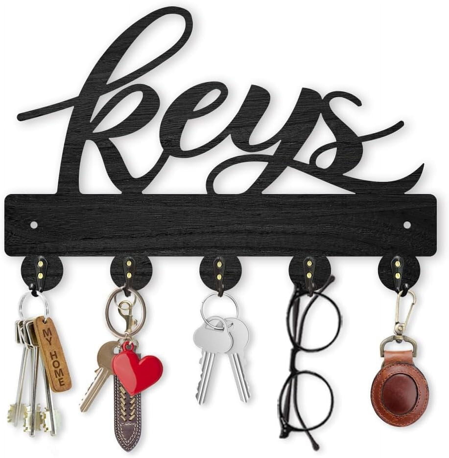 Wood Keys Holder for Wall 11.8×7.8inch Decorative Key Rack Keychain ...
