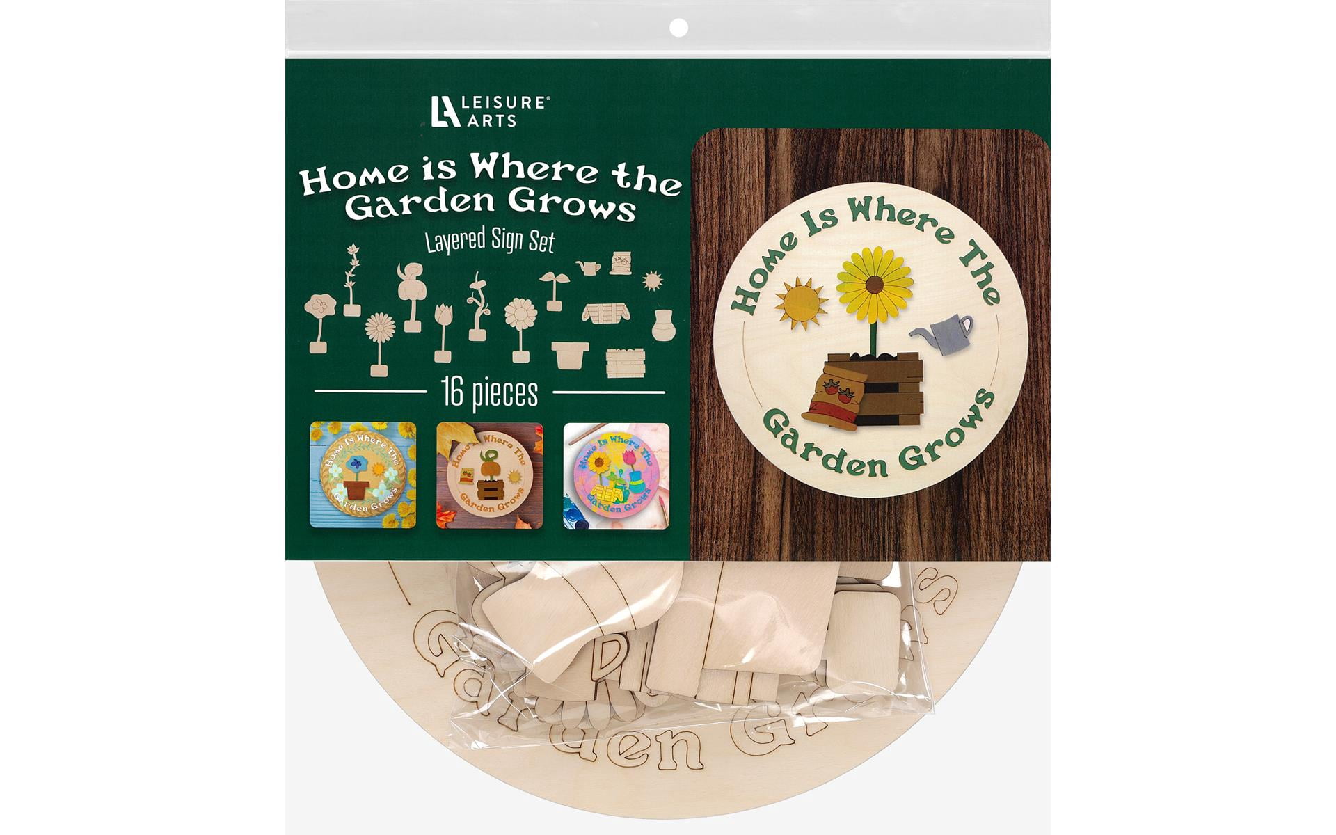 Wood Kit Home Where The Garden Grows 16pc 12x12" - Walmart Business ...