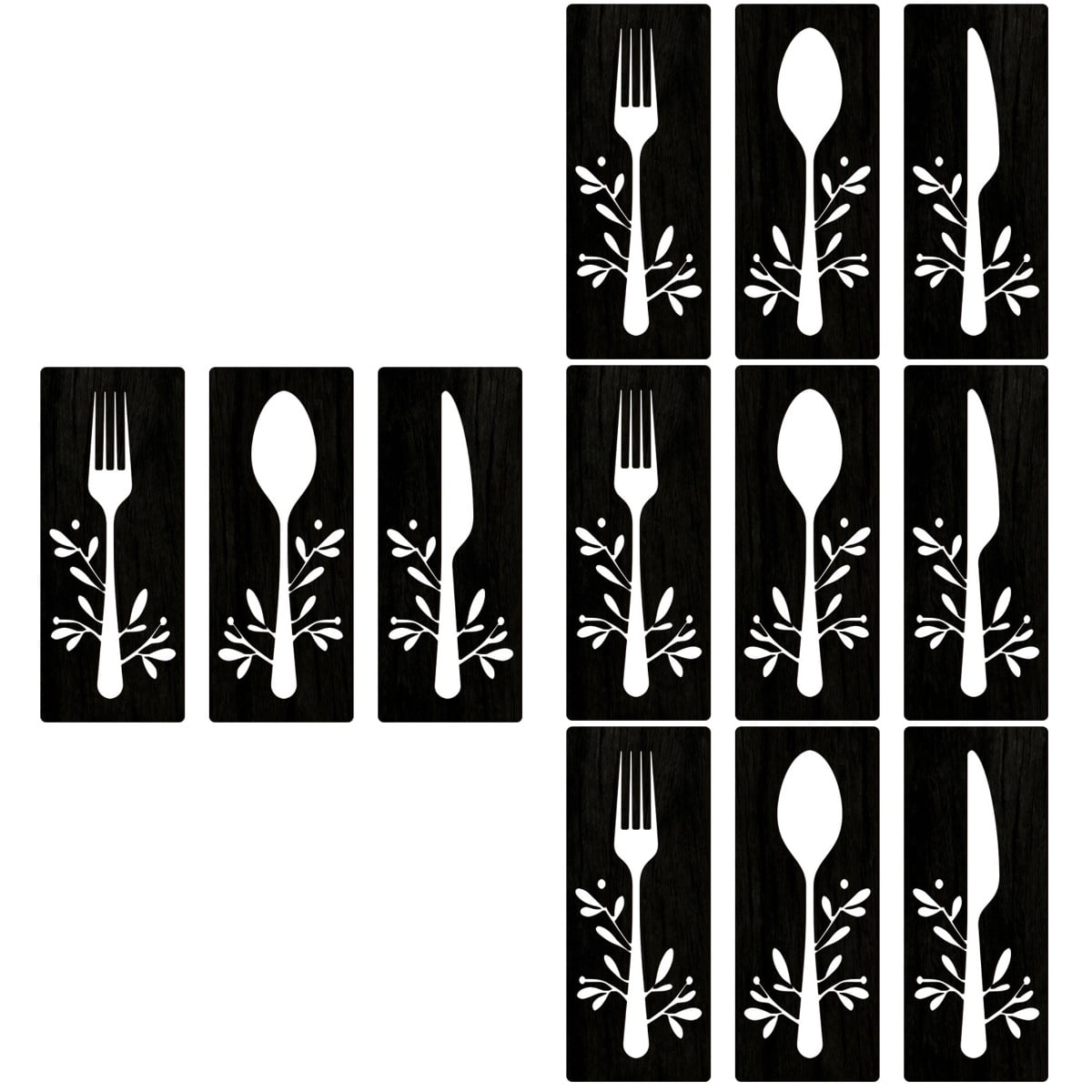 Wood Kitchen Signs Rustic Wall Decor 4 Sets Wooden Fork Spoon Knife ...