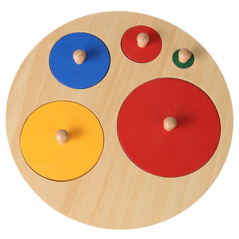 Wood Knob Puzzle Peg Board for Kids Geometric Shape Match Children ...
