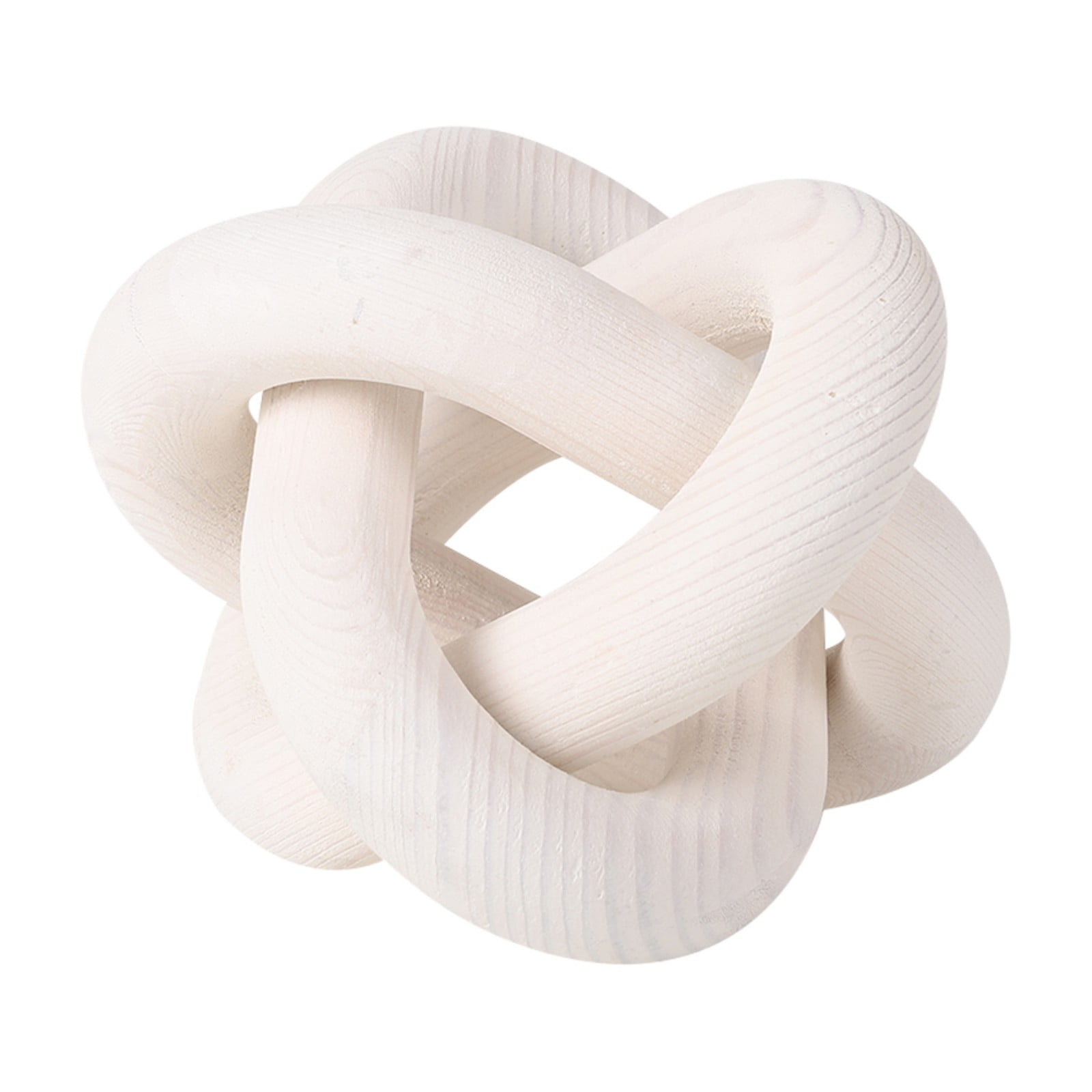 Wood Knot Chain Link Decor, 3 Link Boho Wooden Hand Carved Decorative ...