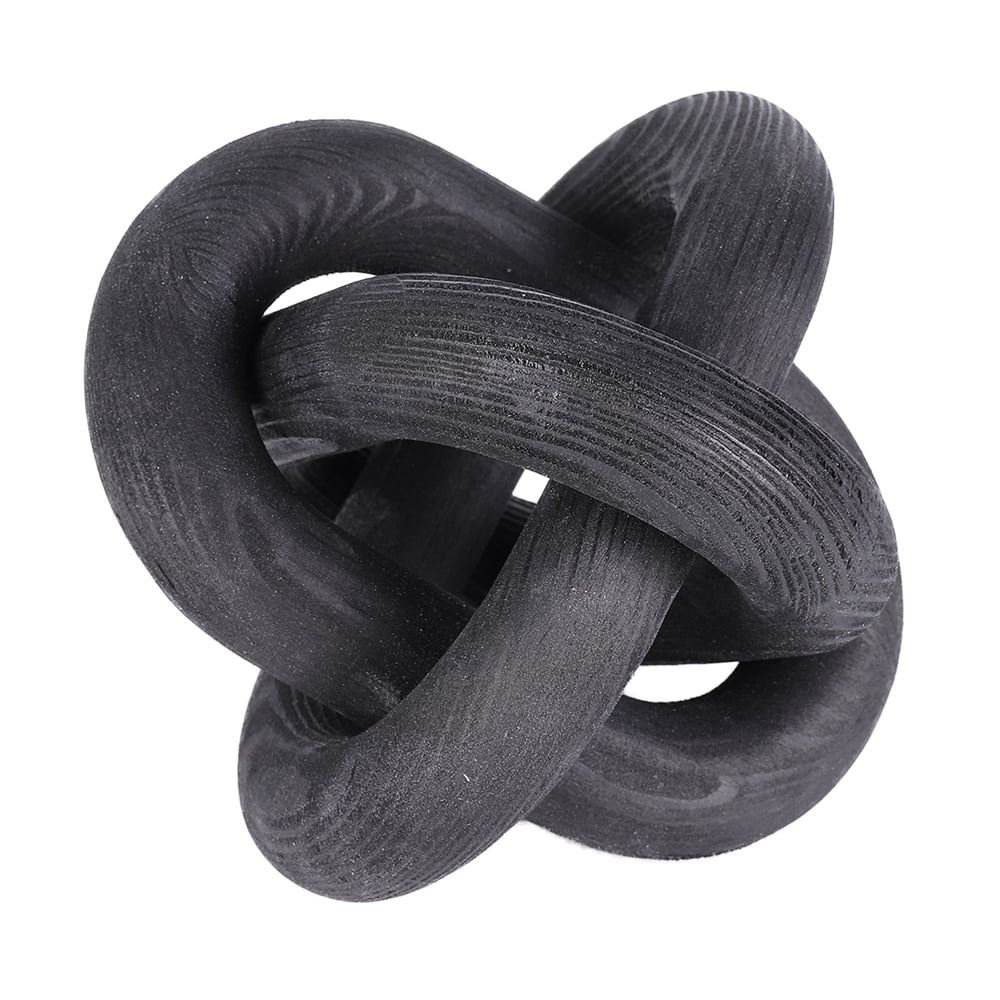 Wood Knot Chain Link Decor, 3 Link Boho Wooden Hand Carved Decorative ...