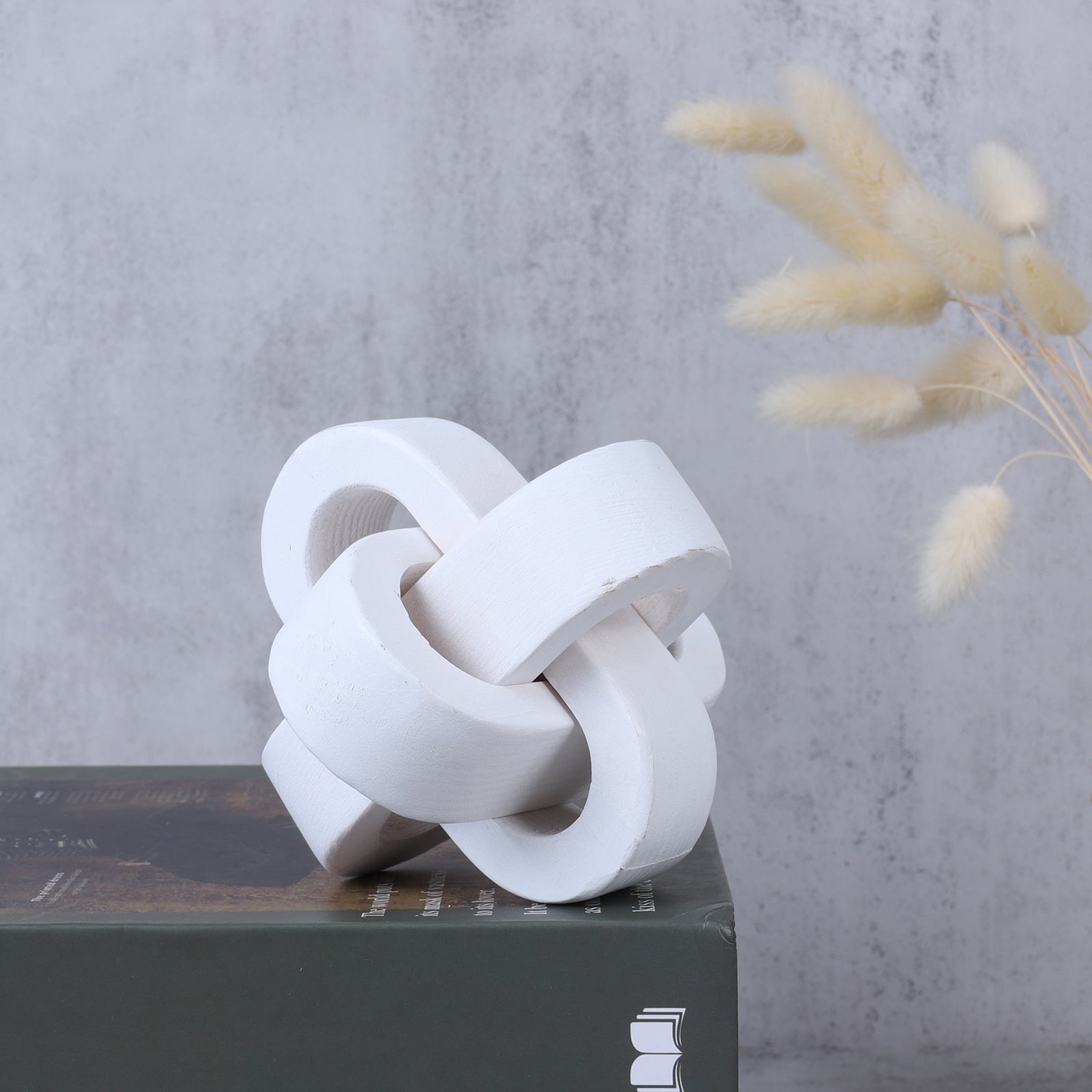 Wood Knot Chain Link Decor - 3 Link Boho Wooden Hand Carved Decorative ...