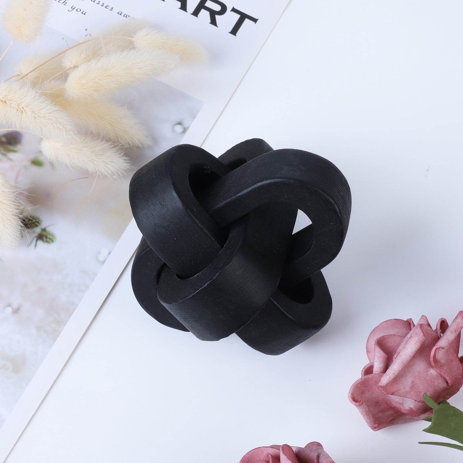 Wood Knot Decor,3-Link Boho Modern Coffee Table Wood Chain Link Decor ...