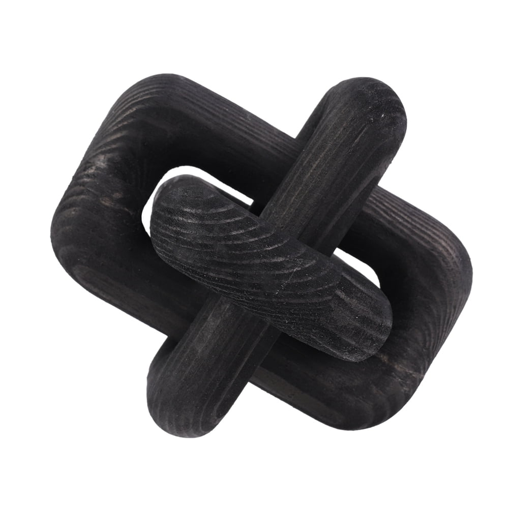 Wood Knot Decor,3-Link Wood Chain Link Coffee Table Decor, Hand Carved ...