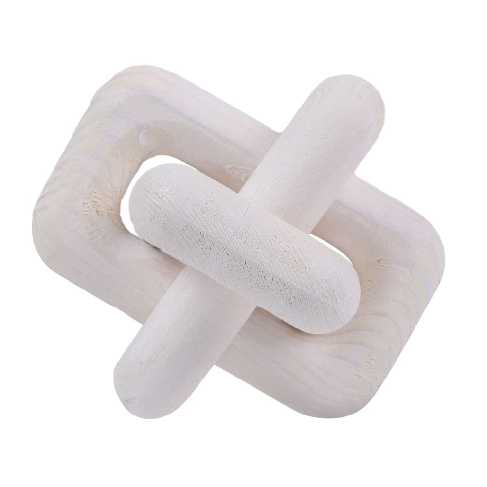 Wood Knot Decor,3-Link Wood Chain Link Coffee Table Decor, Hand Carved ...