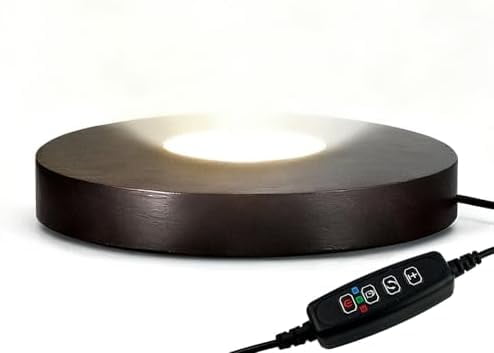 Wood LED Light Base - Crystal Display Base for Glass Art/Acrylic, 3 ...