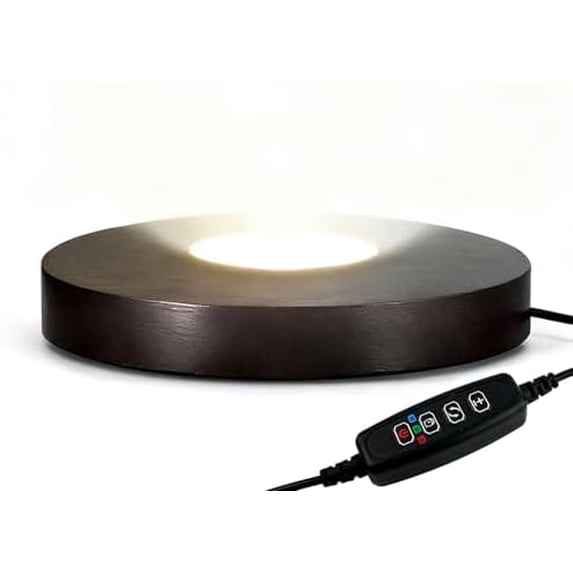 Wood LED Light Base - Crystal Display Base for Glass Art/Acrylic, 3 ...