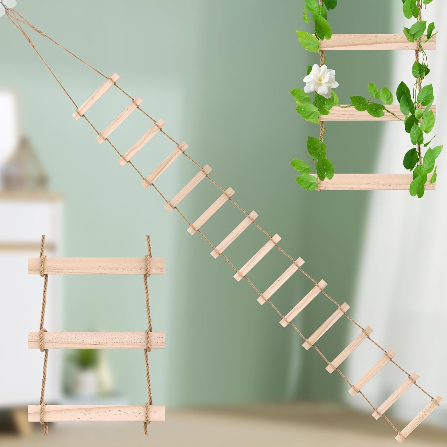Wood Ladder Design Climbing Plants Trellis, Strong Natural Garden ...
