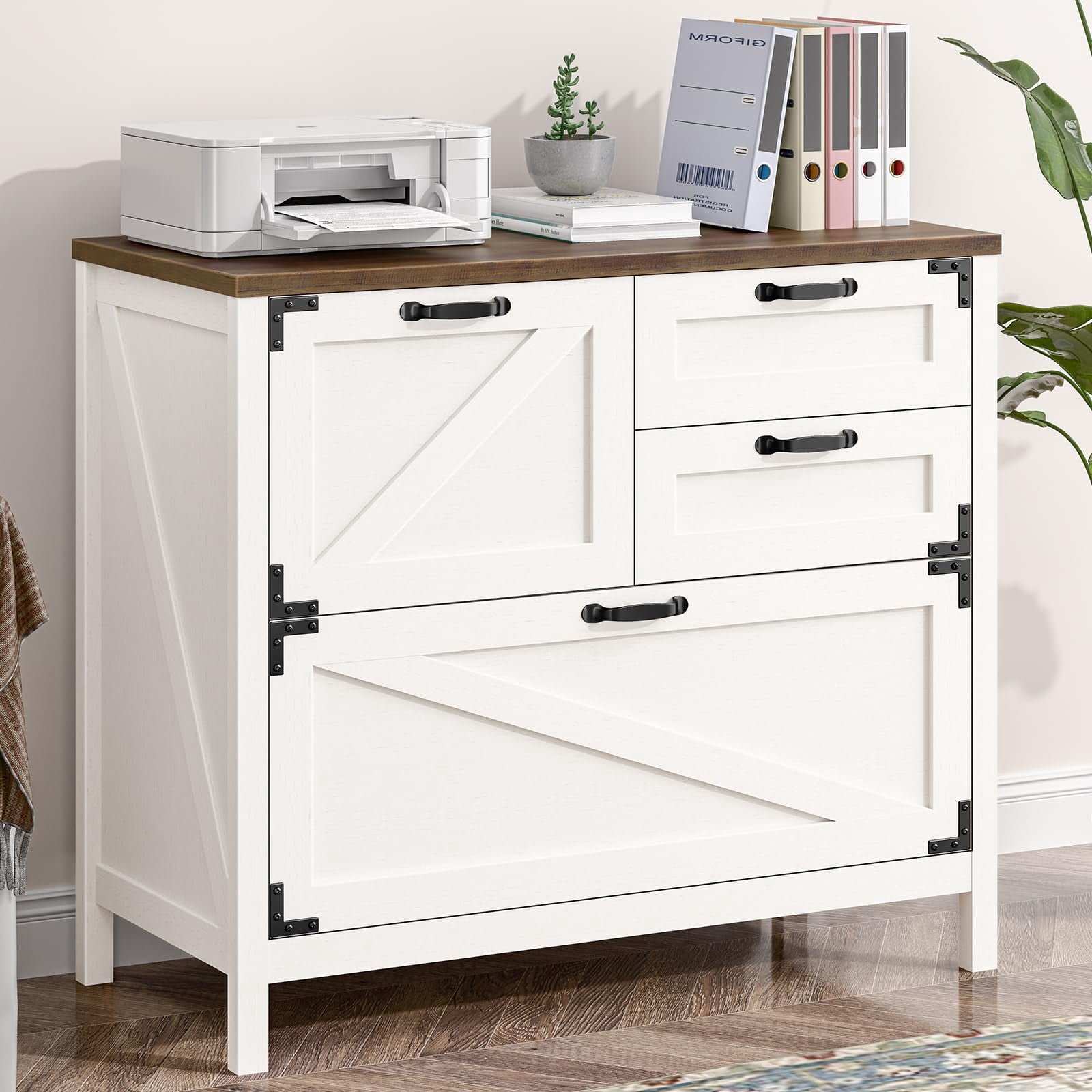 Wood Lateral File Cabinet 4-Drawer for Hanging Files Letter A4 Legal ...