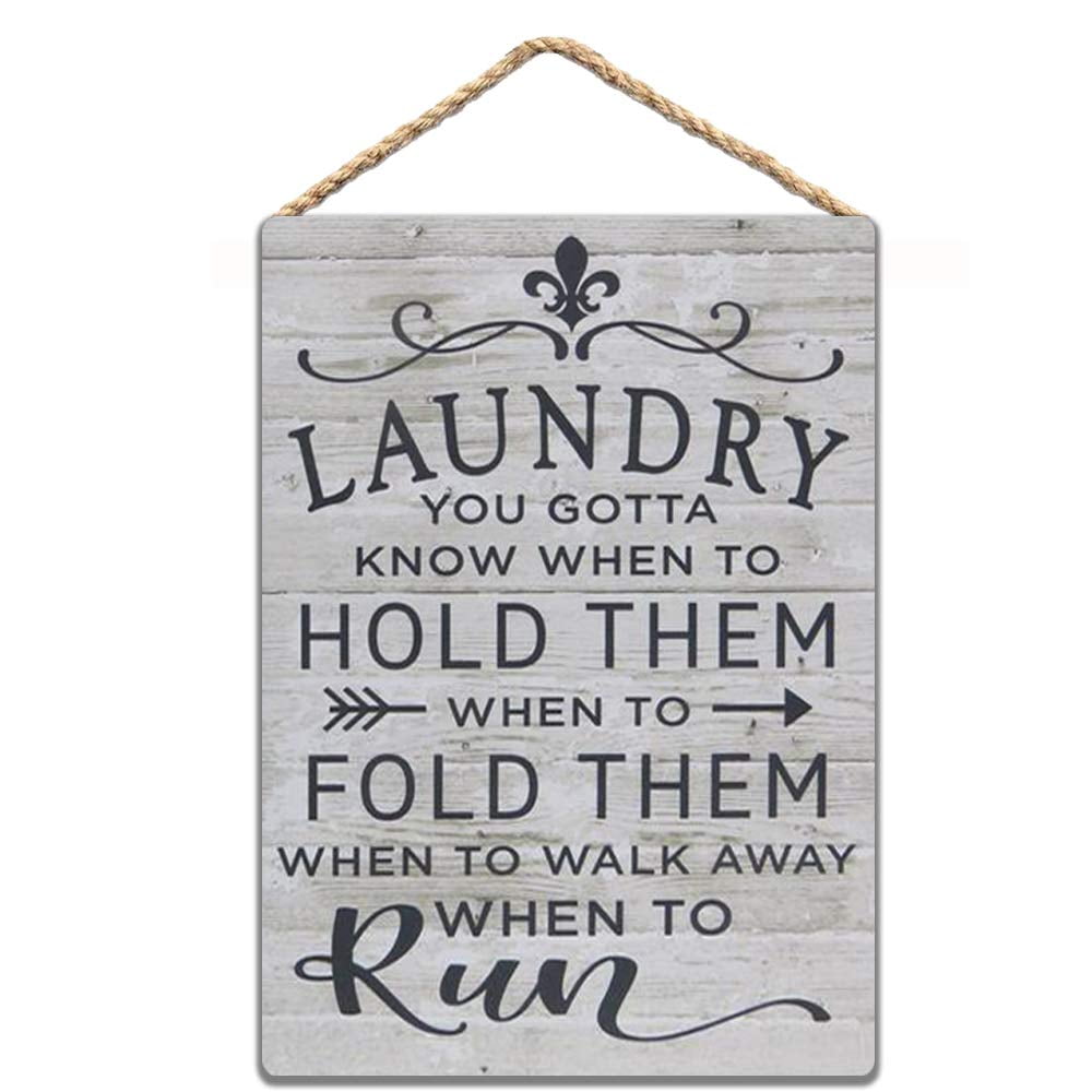 Wood Laundry Room Sign EC36 Laundry.You Gotta Know When to Hold Them ...