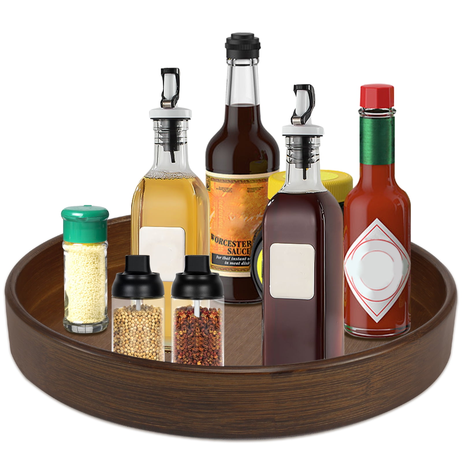 Wood Lazy Susan Organizer Round Lazy Susan Turntable Rotatable Lazy ...