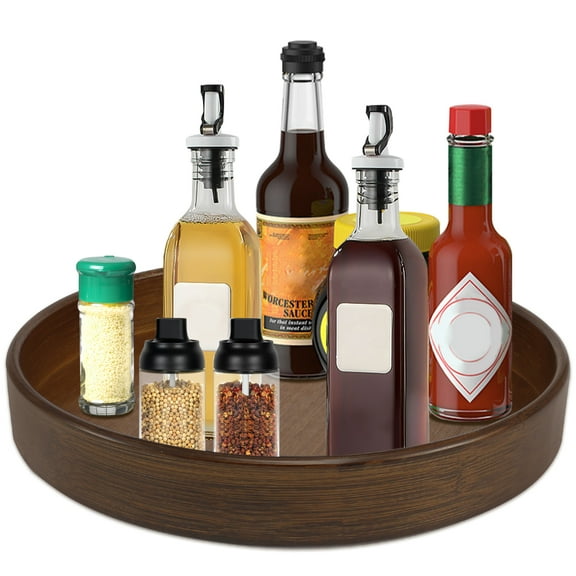 DutchCrafters Solid Wood Lazy Susan Turntable, Rotating Spice Organizer ...